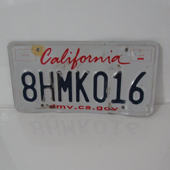 Other | California License Plate White Blue And Red 8hmk16 Expired Man ...